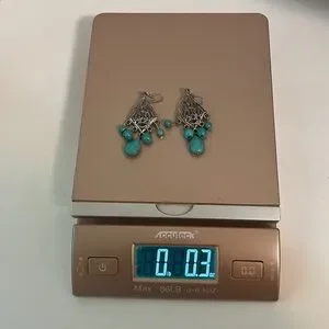 unbranded | Jewelry | Earrings Dangling Long Turquoise Stone Triangular ...